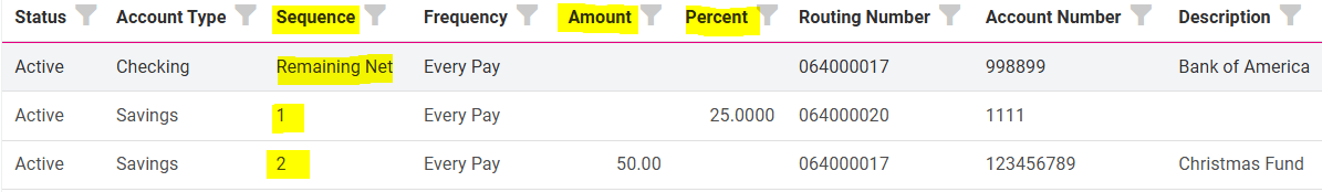 How can I update an employee's direct deposit information in isolved?